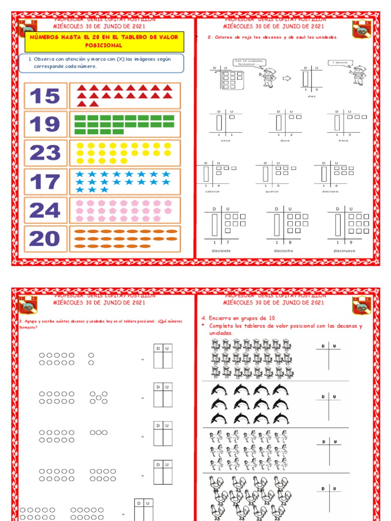 Numeros Hasta El 20 Miercoles 30 de Junio | PDF | Ajedrez | Juegos y ...
