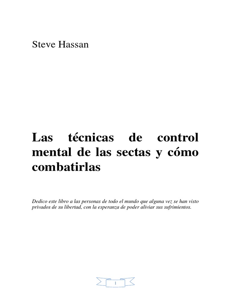 LIBRO Hassan Steve Las Tecnicas-De Control Mental de Las Sectas | PDF | Secta | Hipnosis