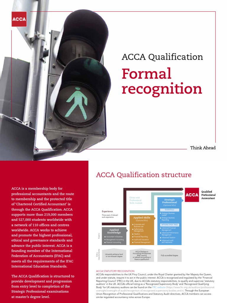 Formal Recognition: ACCA Qualification | PDF | Accountant | Academic Degree