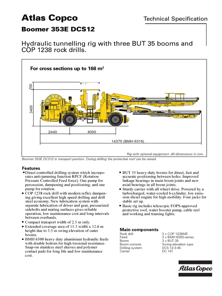 Boomer 353E DCS12 | PDF | Drilling Rig | Drill