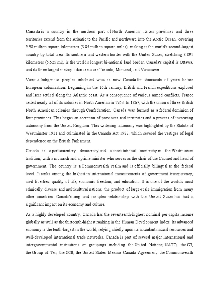 Canada History | PDF | Canada | Policy