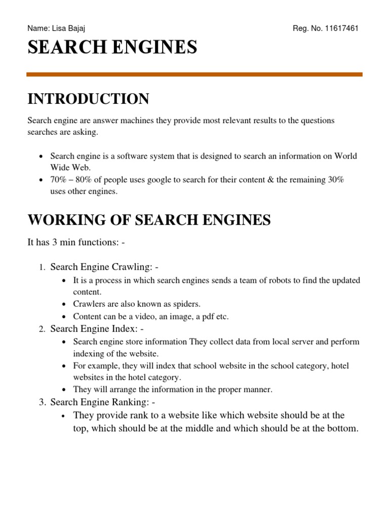 Overview of Search Engine Functions | PDF | Web Search Engine | Websites