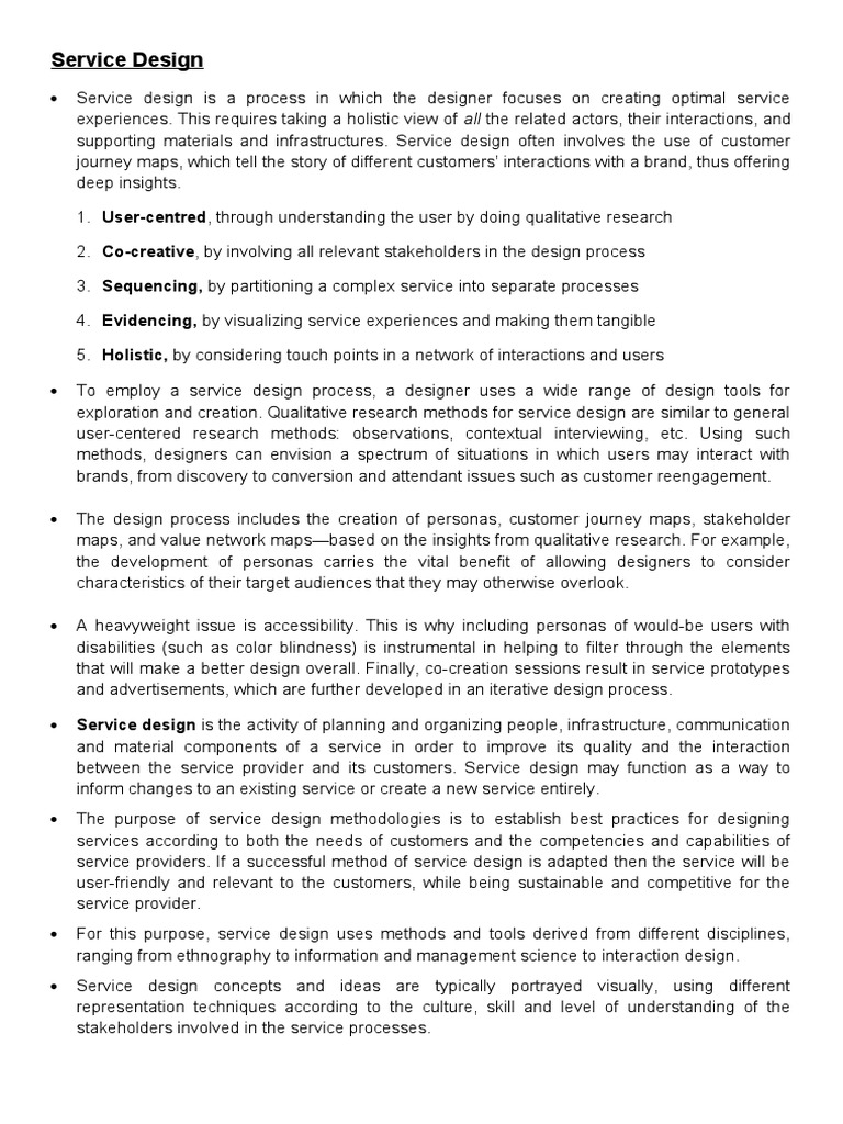 Service Design | PDF | Business | Communication