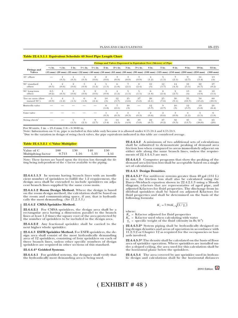 Table Equivalent Schedule 40 Steel Pipe | PDF | Fire Sprinkler System ...