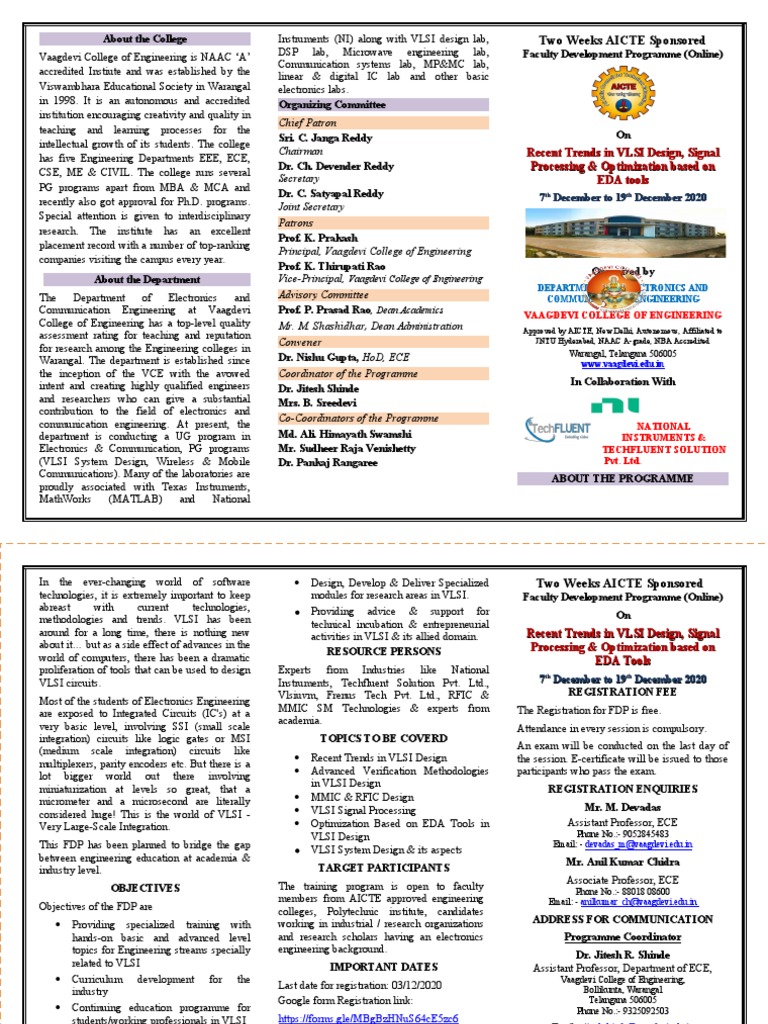 VLSI FDP Brochure - Phase3 | PDF | Integrated Circuit | Electrical ...