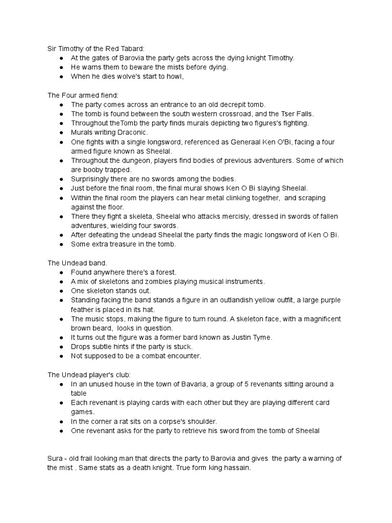 Random Encounter's CoS | PDF