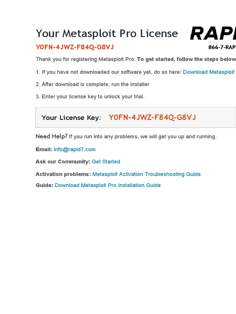 Your Metasploit Pro License | PDF
