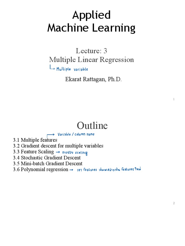 Lecture3 Multiple Linear Regression - 210307 - 200450 | PDF | Regression Analysis | Artificial ...