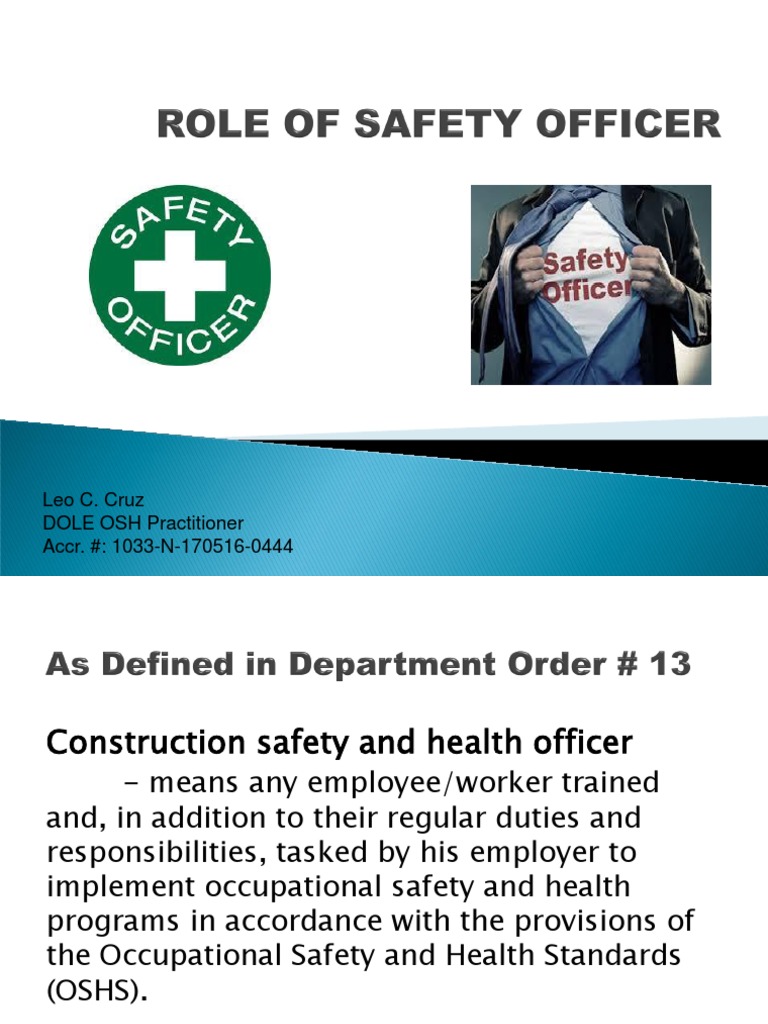 Role of Safety Officer | PDF | Occupational Safety And Health | Safety