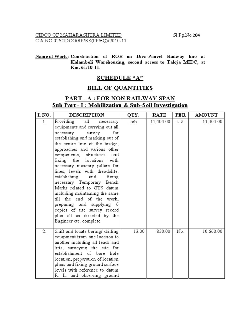 Bridge BOQ 1 | PDF | Asphalt | Piston