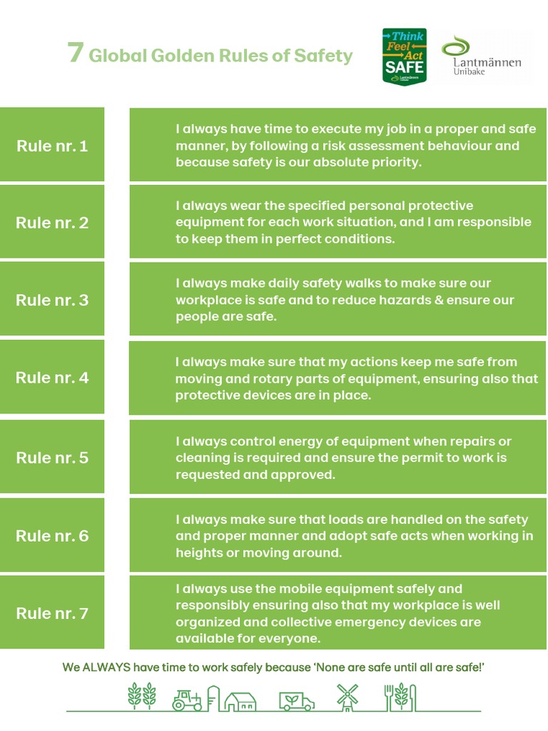 7 Global Safety Rules Guide | PDF | Wellness | Computers