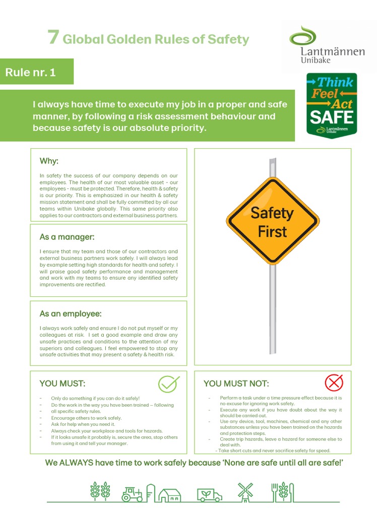 7 Global Golden Rules of Safety - Rule 1 - Safety Priority - Draft ...