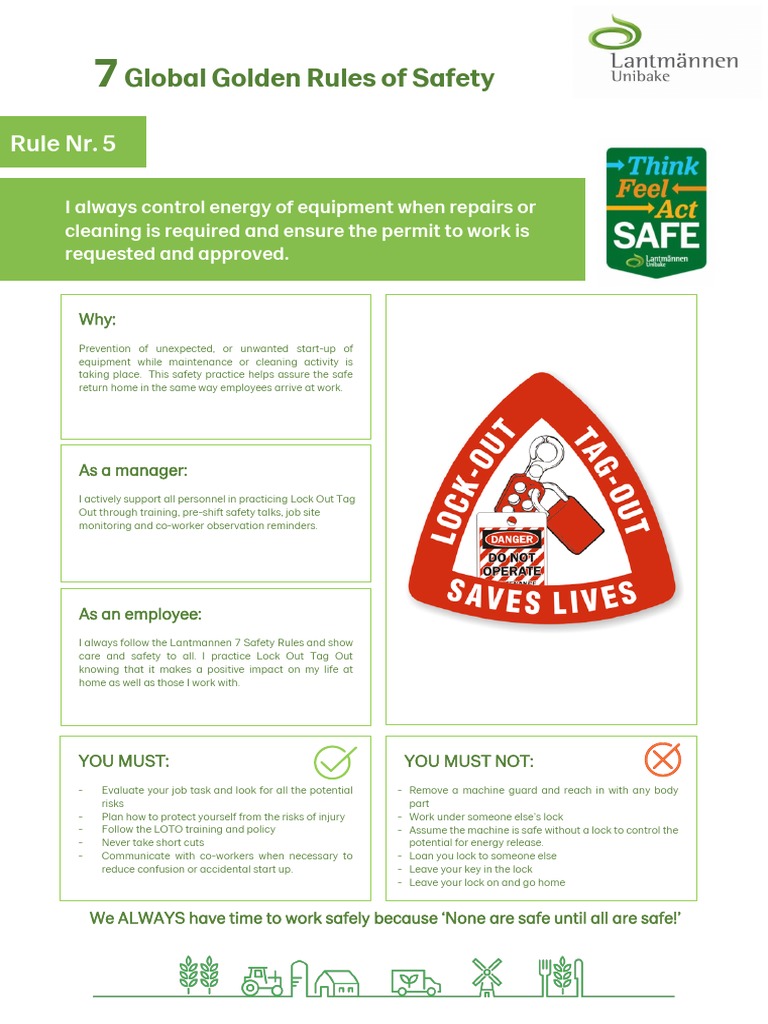 7 Global Golden Rules of Safety | PDF | Safety | Occupational Safety ...