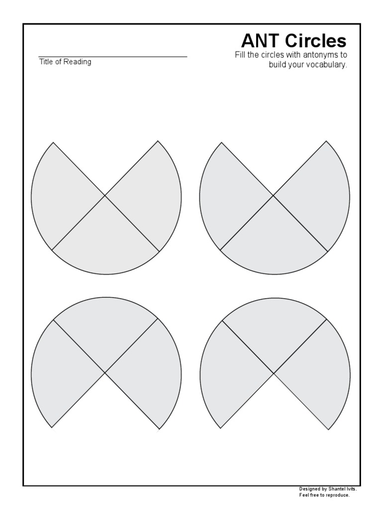 ANT Circles: Title of Reading | PDF | Vocabulary | Lexical Semantics