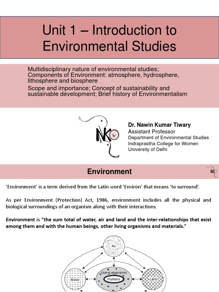 Unit 1. Introduction To Environmental Studies | PDF | Environmental Science | Sustainability