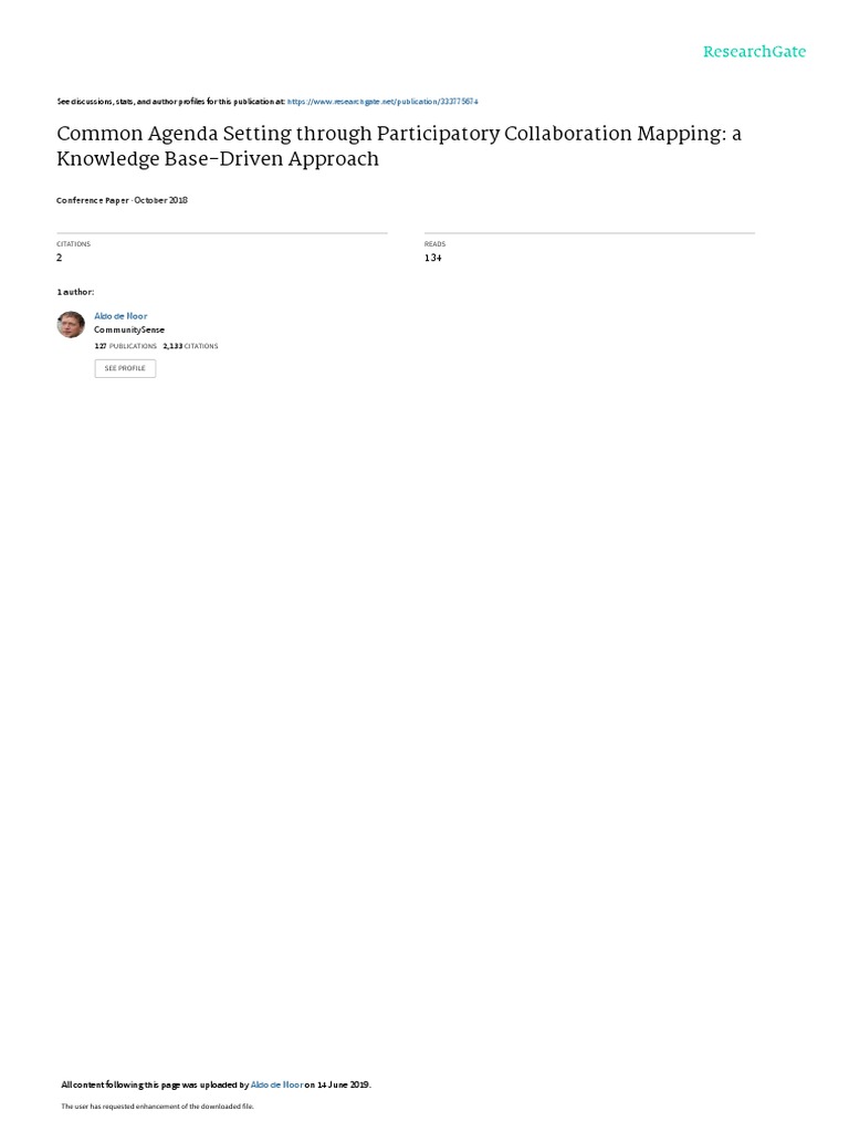 Common Agenda Setting Through Participatory Collaboration Mapping: A ...
