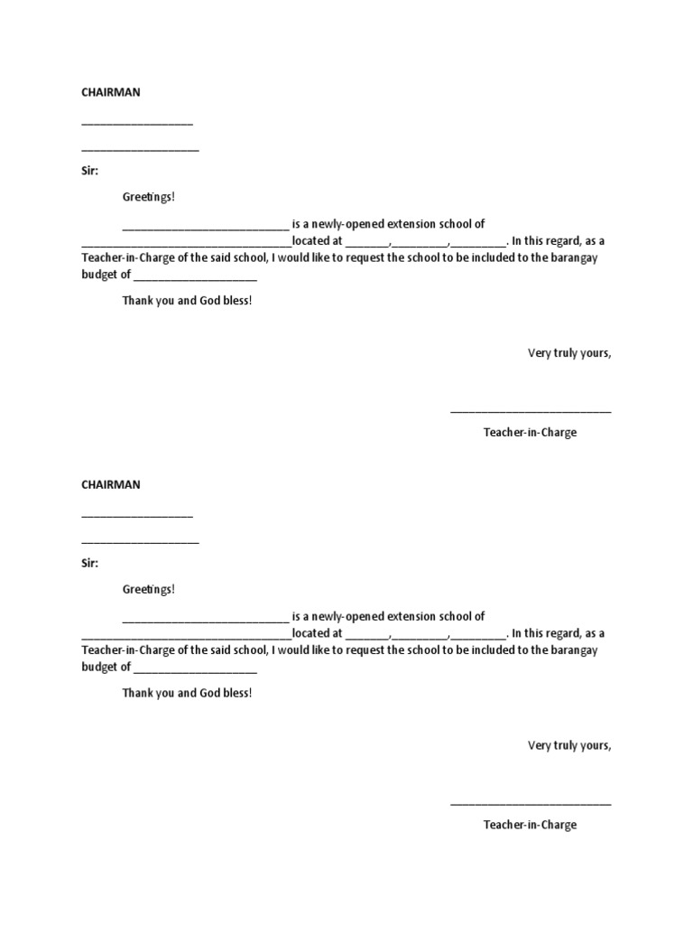 Request Letter in The Barangay | PDF