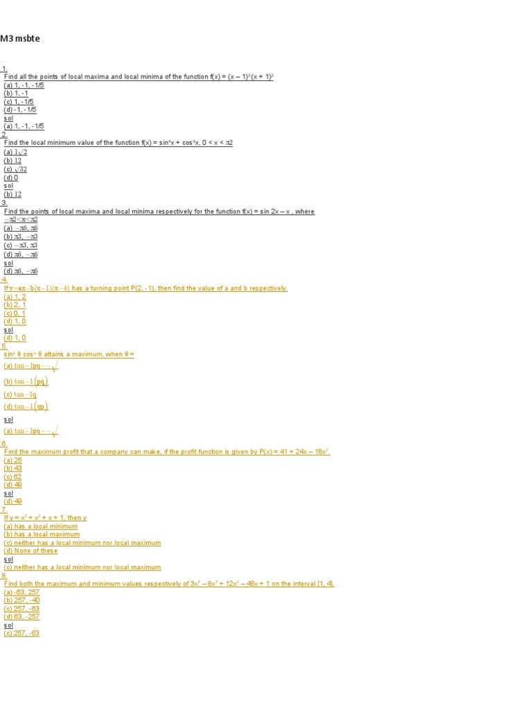 Application of Derivatives Class 12 Maths MCQs PDF | PDF | Maxima And Minima | Volume