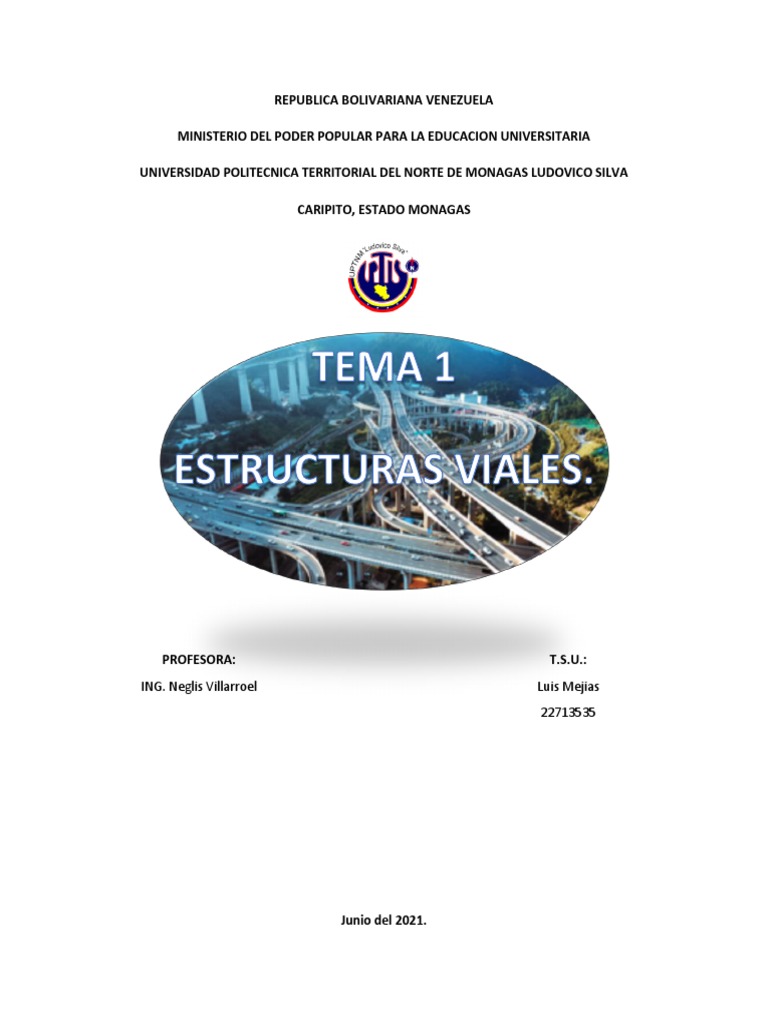 Tema 1 Estructuras Viales | PDF | Puente | La carretera