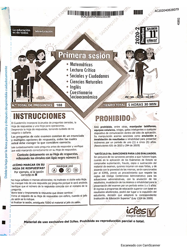 Simulacro Pruebas Icfes 2020 | PDF