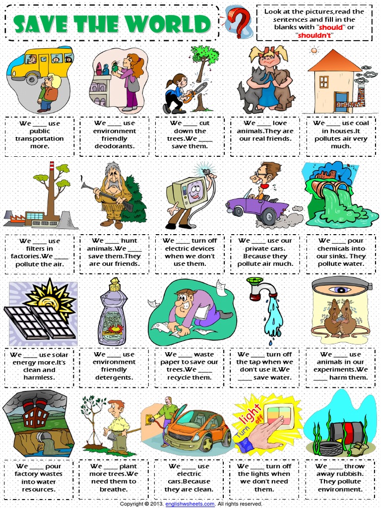 Environmental Problems Worksheet | PDF | Waste | Pollution