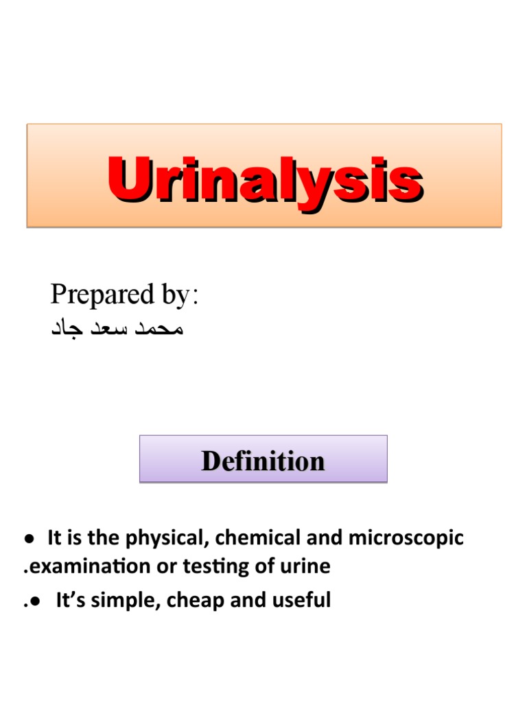 Urinalysis Presentation | PDF | Urine | Urinary Tract Infection