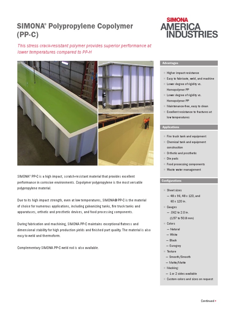 Simona Polypropylene Copolymer (PP-C) | PDF | Materials | Applied And ...