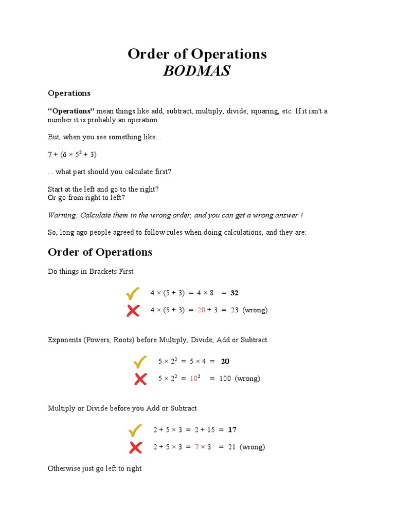BODMAS Explained: A Comprehensive Guide to the Order of Operations ...