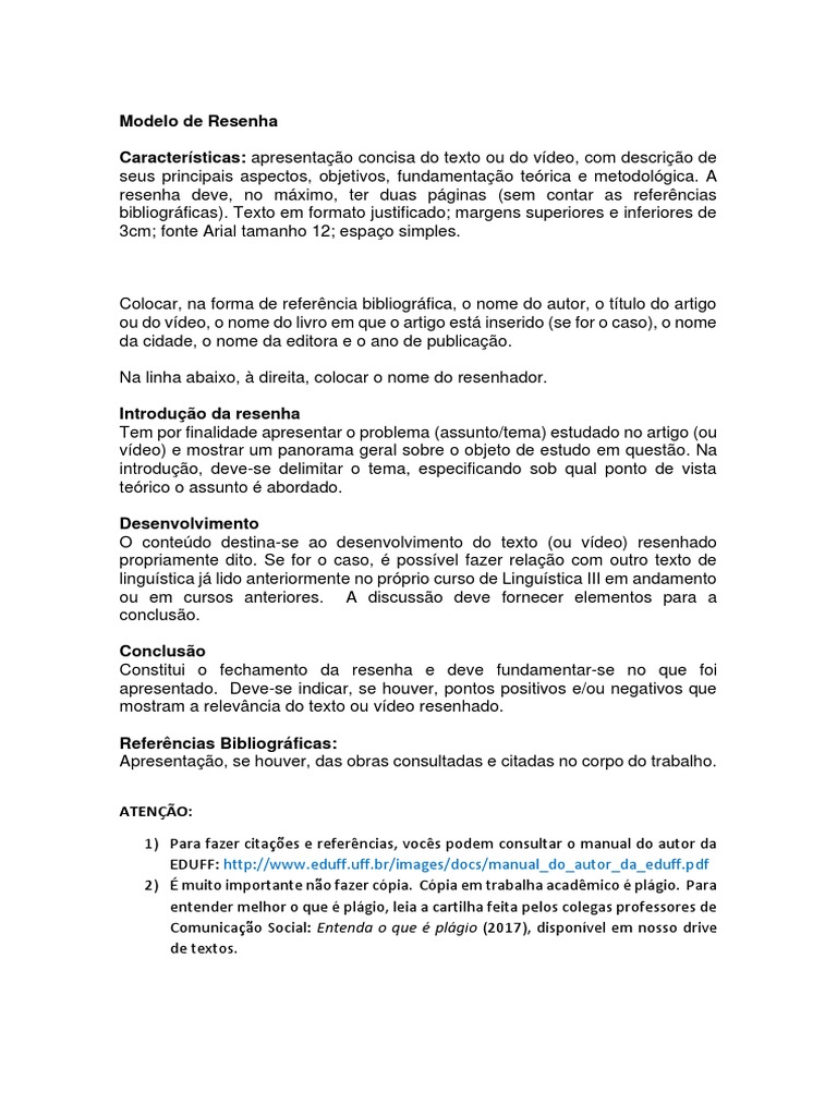 Modelo de Resenha | PDF