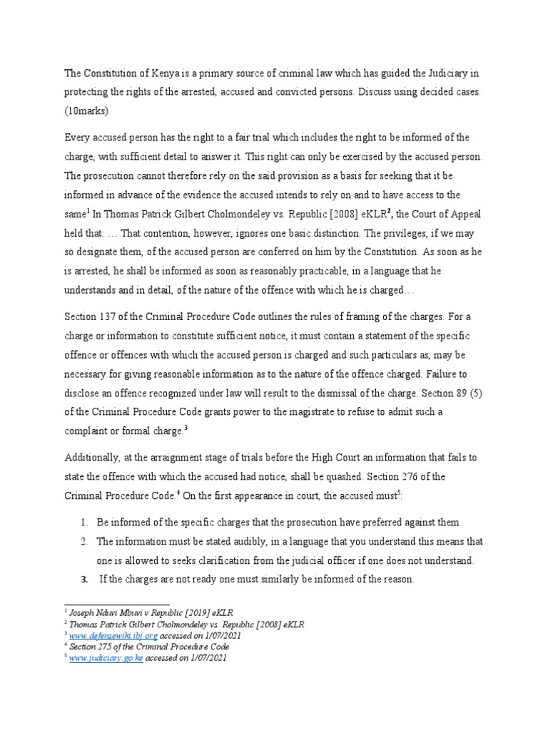 The Court of Appeal: Joseph Nduvi Mbuvi V Republic (2019) eKLR | PDF ...