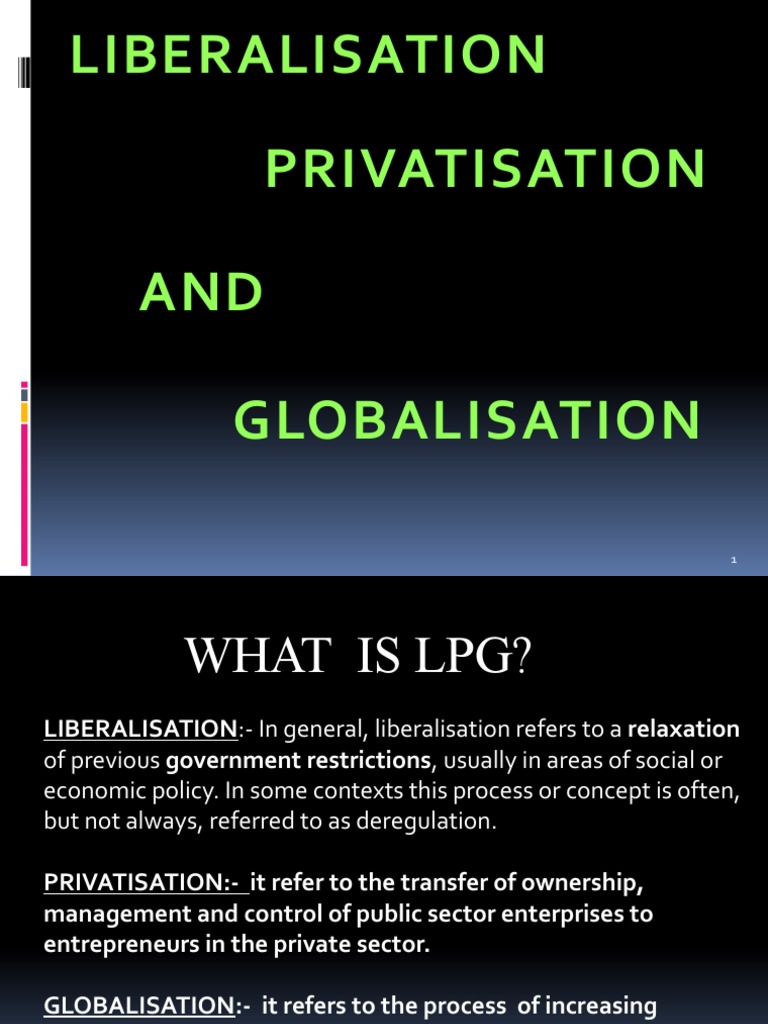 Privatisation AND Globalisation Liberalisation | PDF | Globalization ...