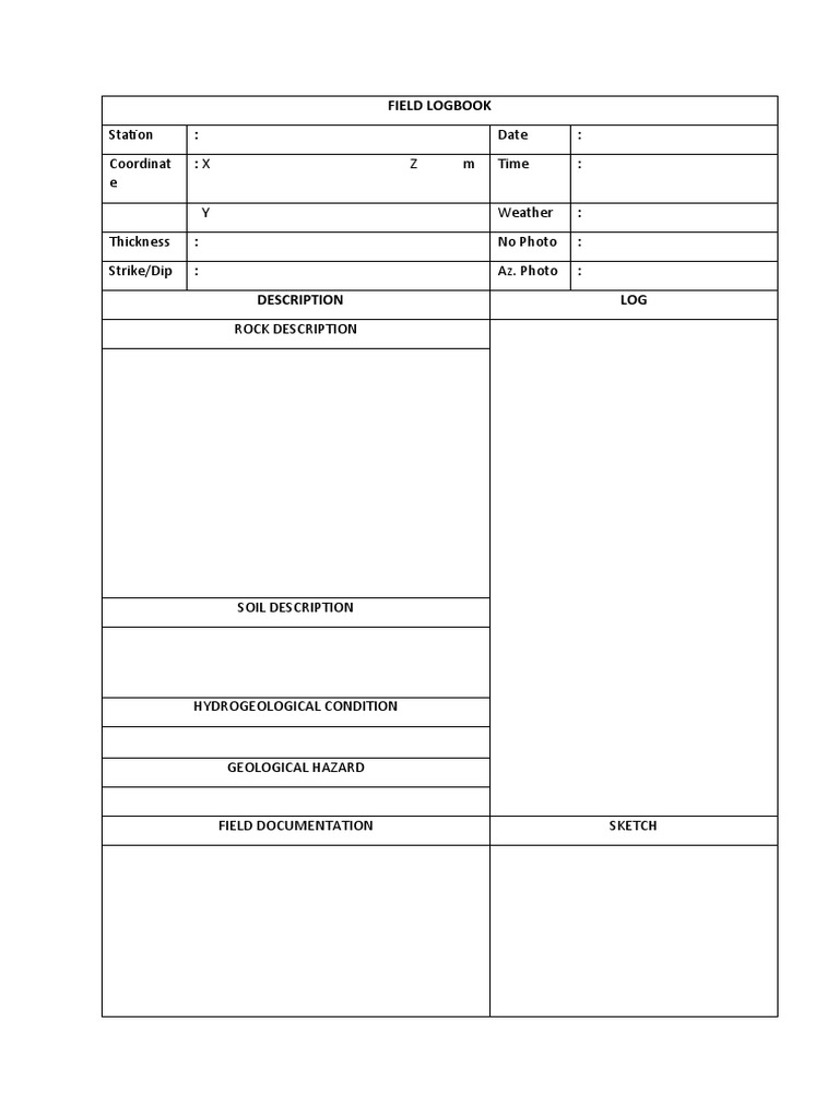 Field Logbook | PDF