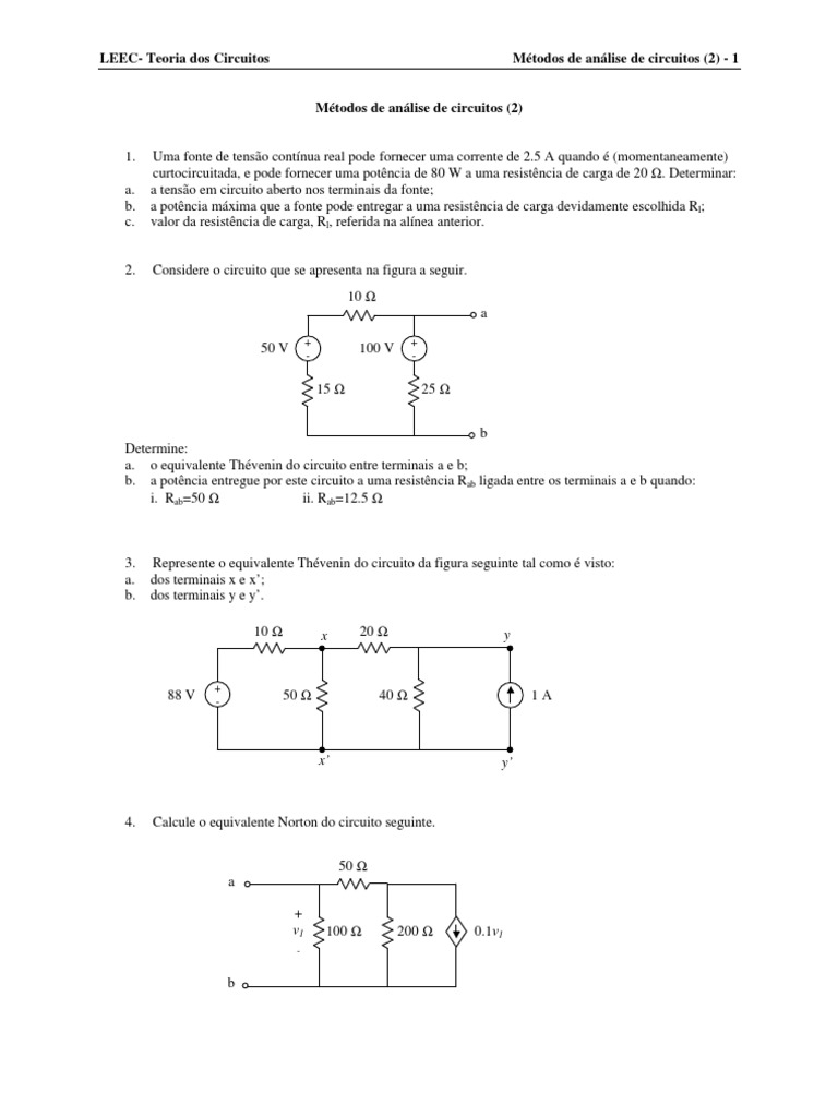 Teoria de Circuito | PDF | Rede elétrica | Resistência elétrica e condutividade