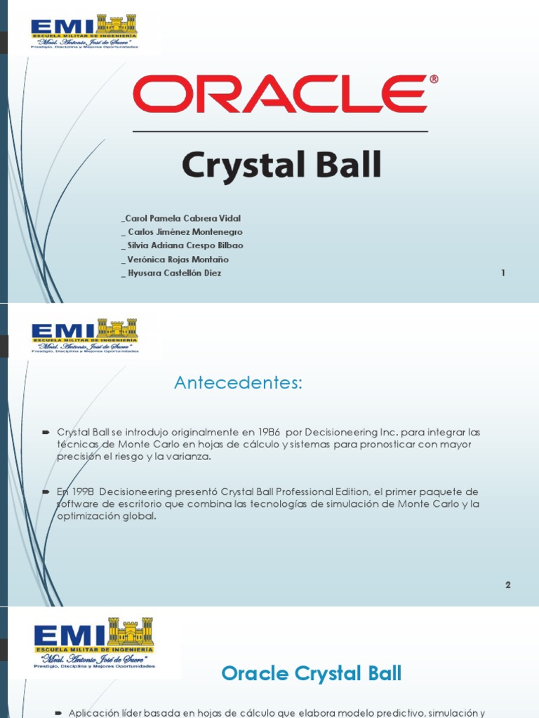 Oracle Crystal Ball: Simulación y Análisis de Riesgos | PDF ...