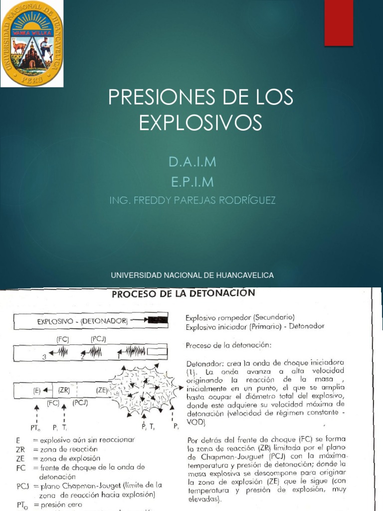 Presiones de Detonación en Explosivos | PDF | Presión | Gases