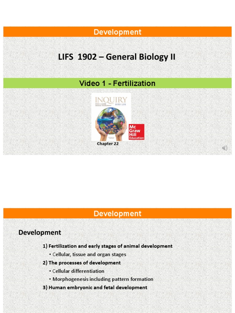 LIFS 1902 - General Biology II: Development | PDF | Biological ...
