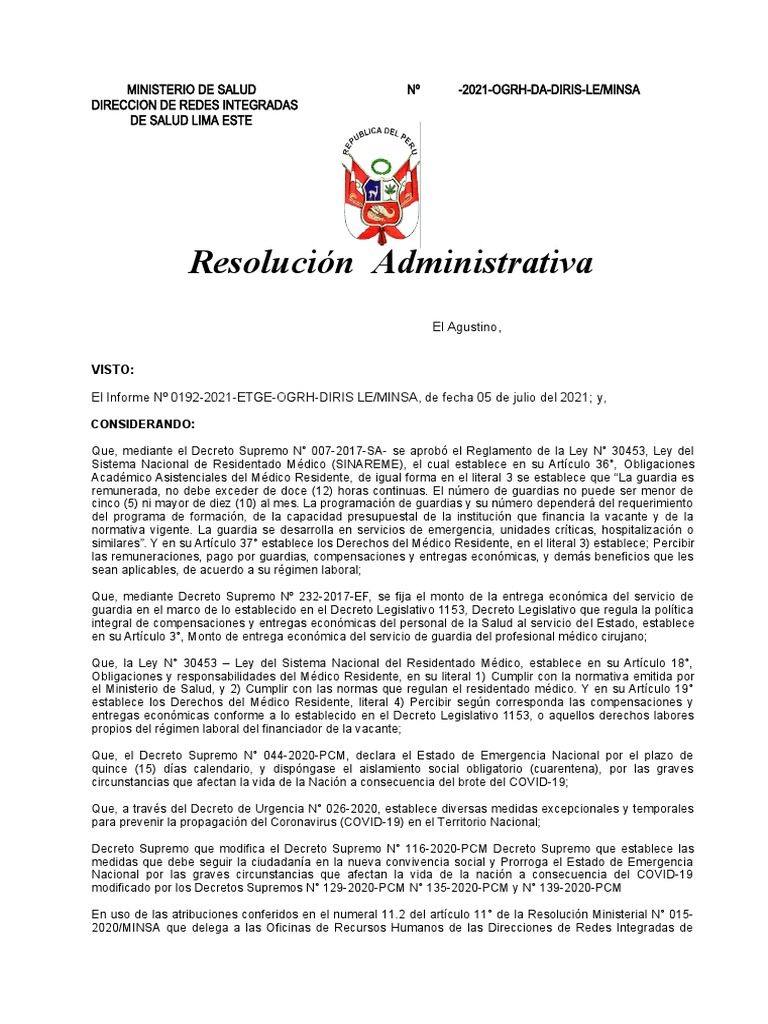 Ra Pup Julio 2021 Residentes | PDF | Estado de emergencia | Hospital