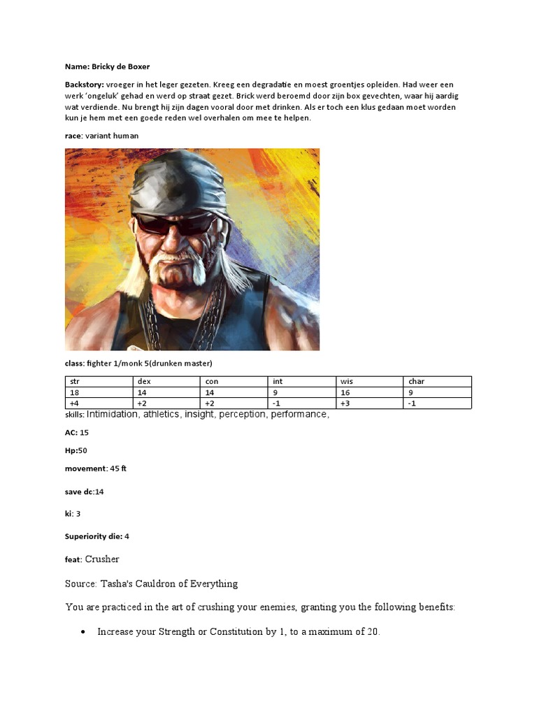 DND Oneshot Bricky de Boxer | PDF | Combat | Combat Sports