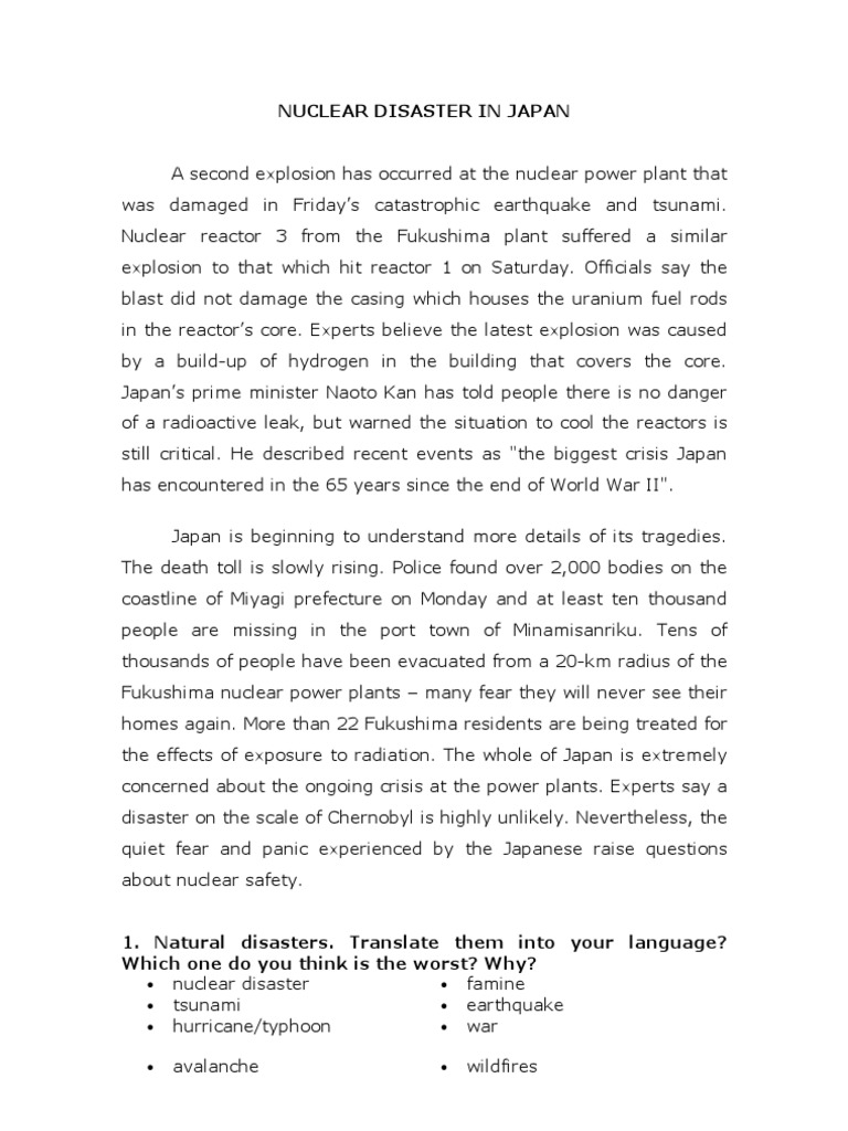 Fukushima Nuclear Crisis Overview | PDF | Fukushima Daiichi Nuclear ...