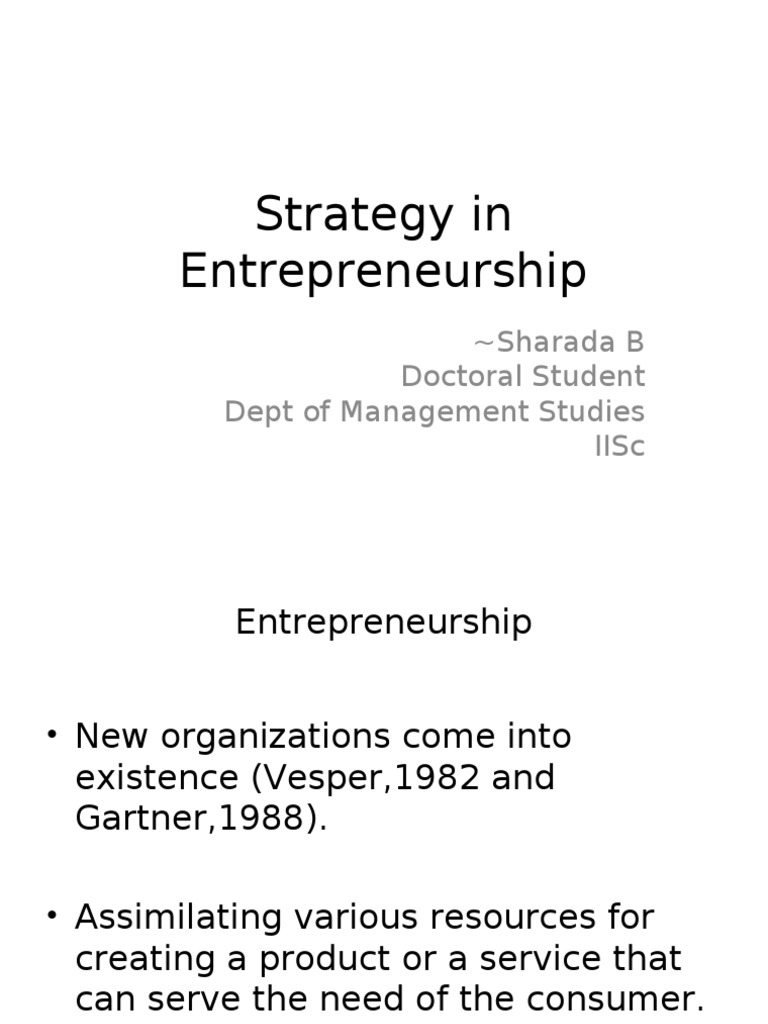 Strategic Entrepreneurship | PDF | Social Capital | Entrepreneurship