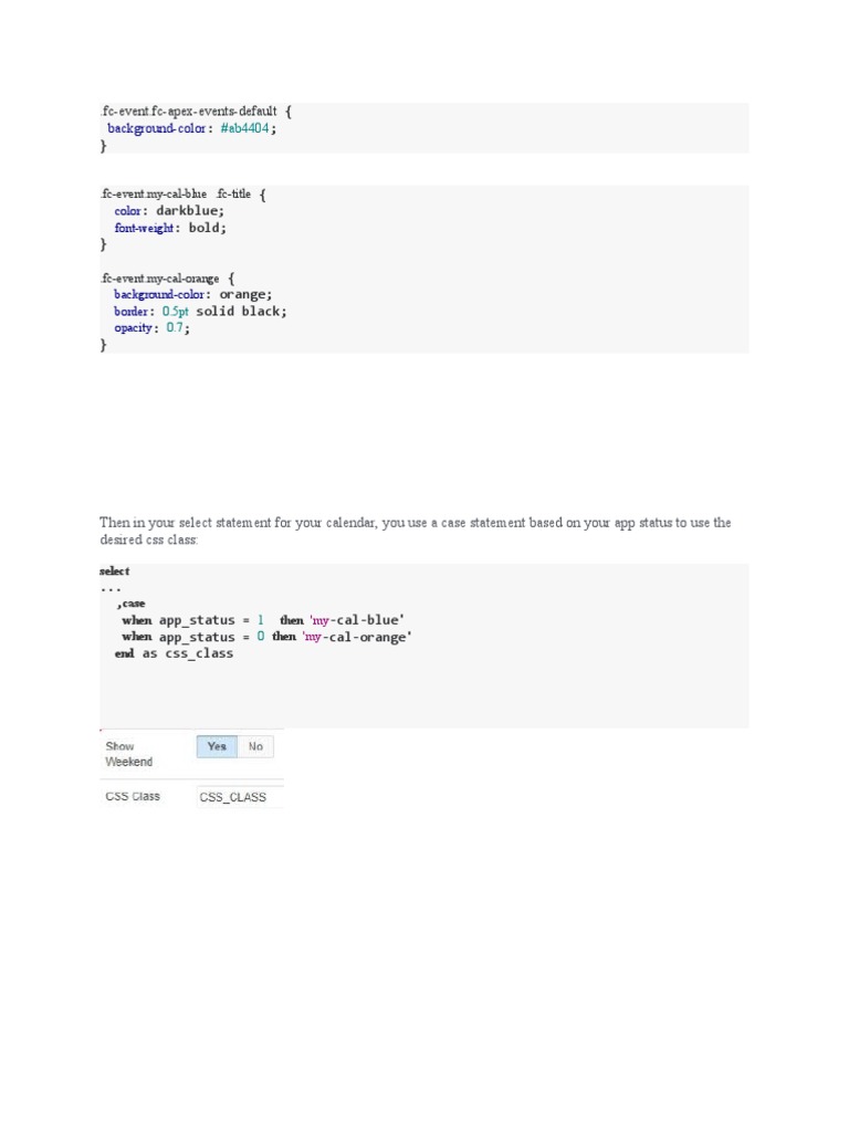 Set Background Color Conditionally To APEX Calendar Events (Display ...