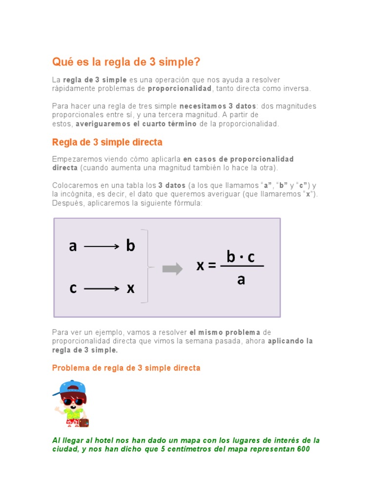 Regla de 3 Simple: Guía y Ejemplo | PDF