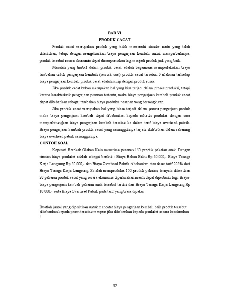 Biaya Pengerjaan Kembali Produk Cacat | PDF | Teknologi & Rekayasa