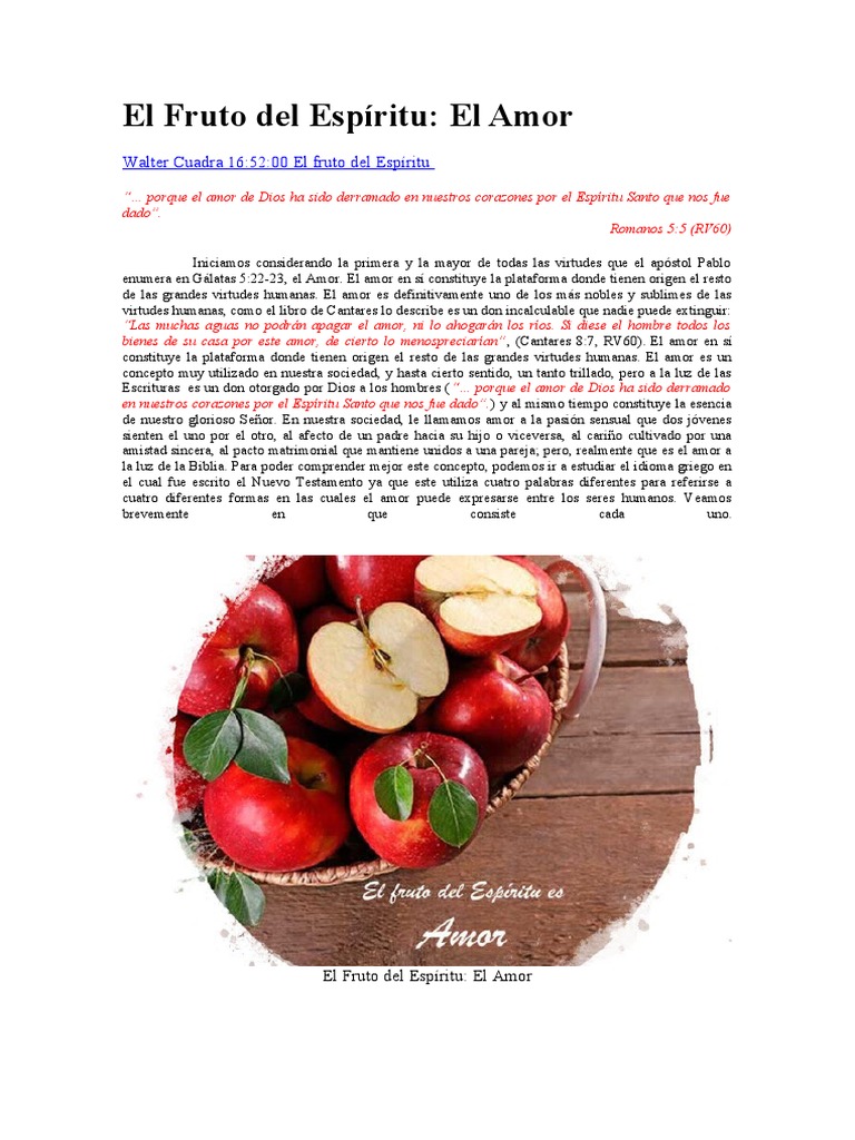 El Fruto Del Espíritu El Amor Segun La Biblia | PDF | Shema Israel | Amor
