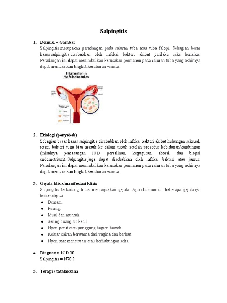 Salpingitis: Penyebab dan Penanganan | PDF | Kesehatan Holistik