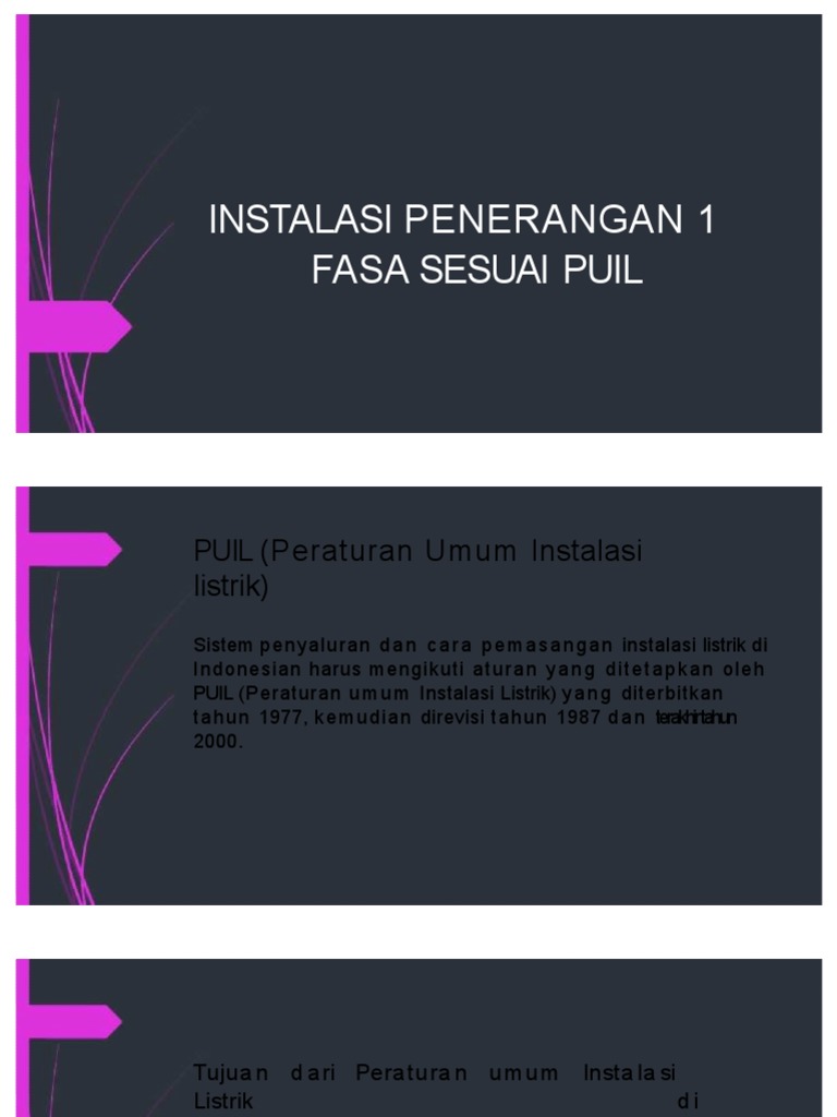Instalasi Penerangan 1 Fasa Sesuai Puil | PDF
