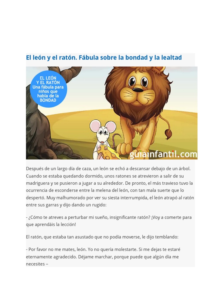 El León y El Ratón | PDF