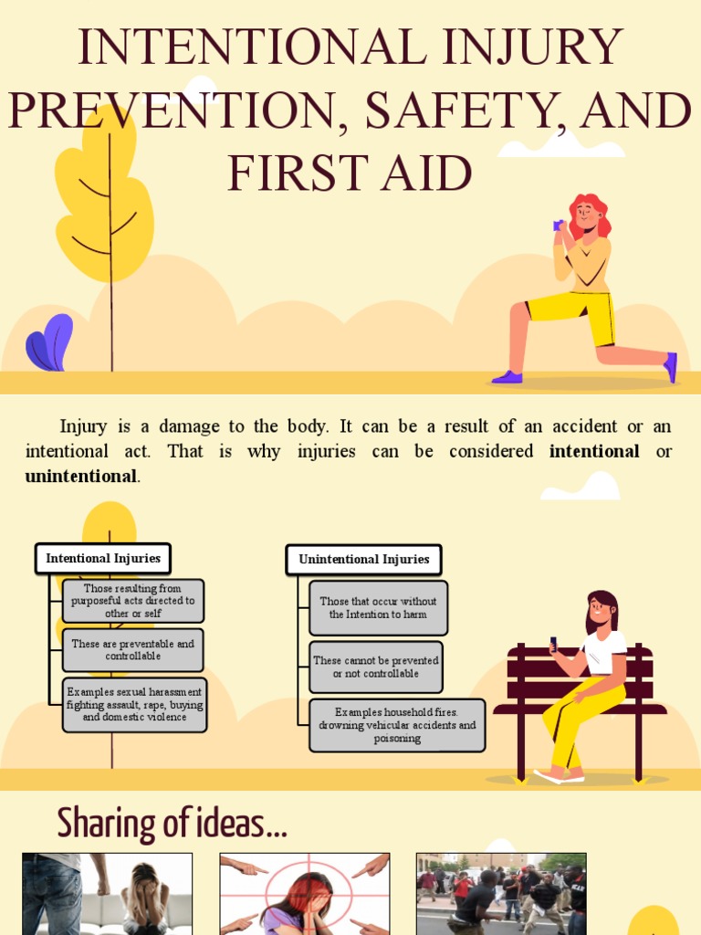 Intentional Injury Prevention, Safety, and First | PDF | Bullying | Rape