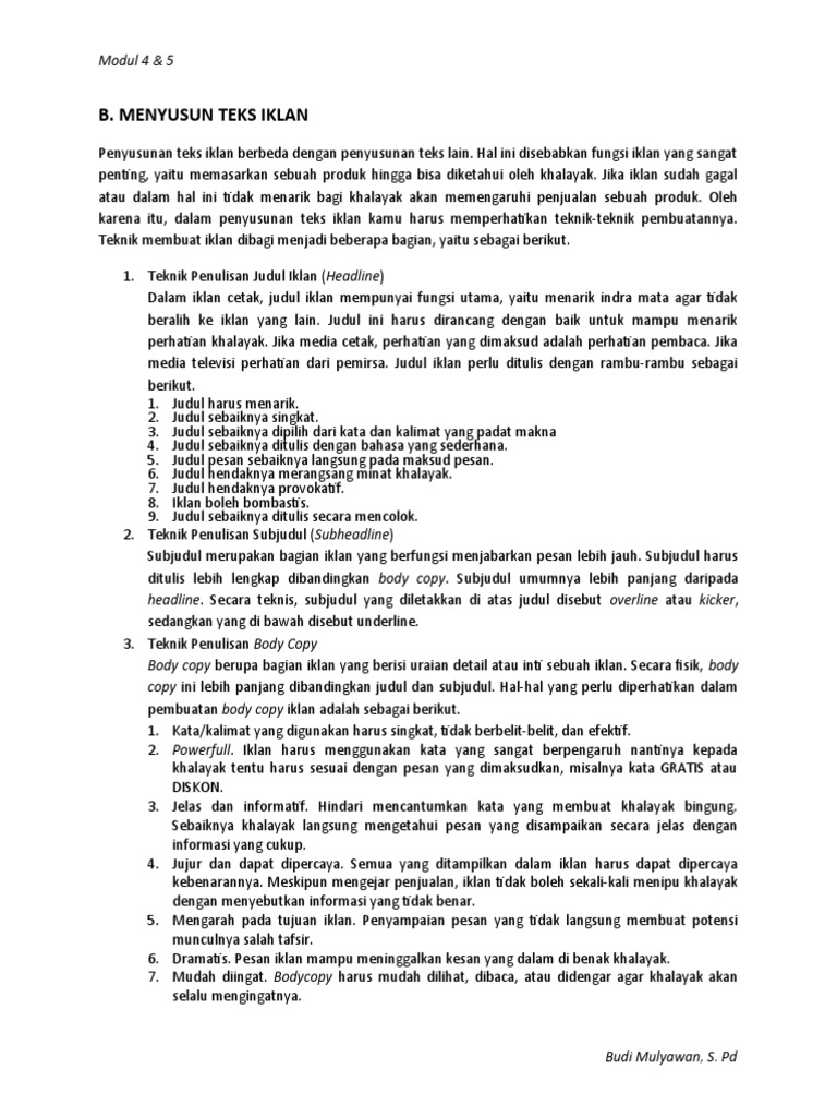 Modul 4&5 B. Indo XII | PDF