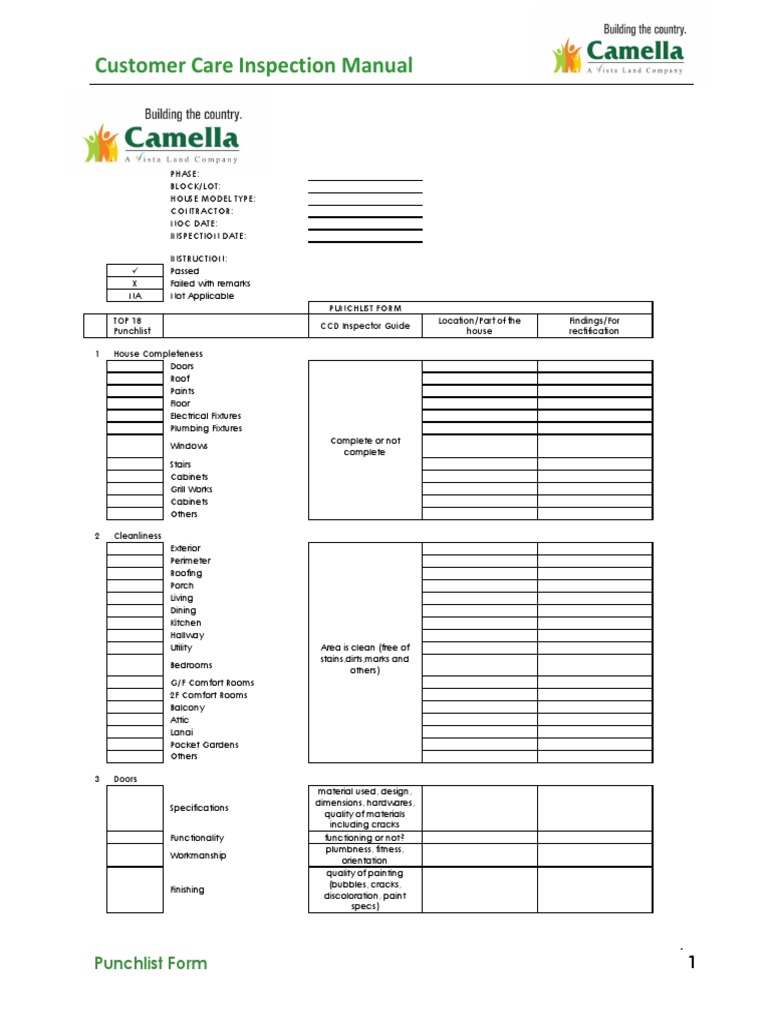 Punchlist CCD Template | PDF | Building Materials | Architectural Design